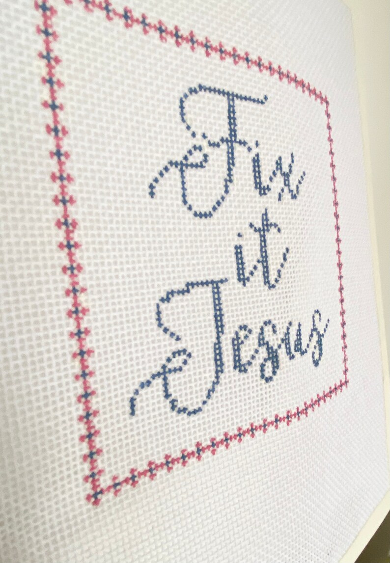 Needlepoint Canvas RHOA Quote fix It Jesus - Etsy