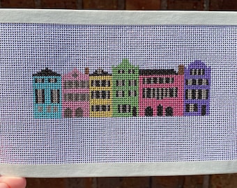 Rainbow Row Needlepoint - Etsy