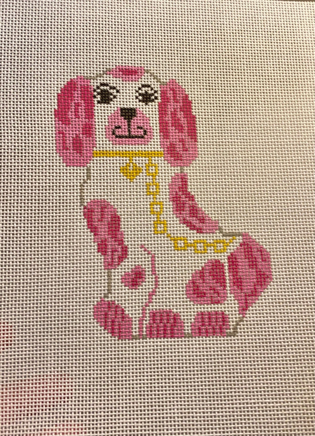 Pink Staffordshire Dog Needlepoint Canvas - Etsy