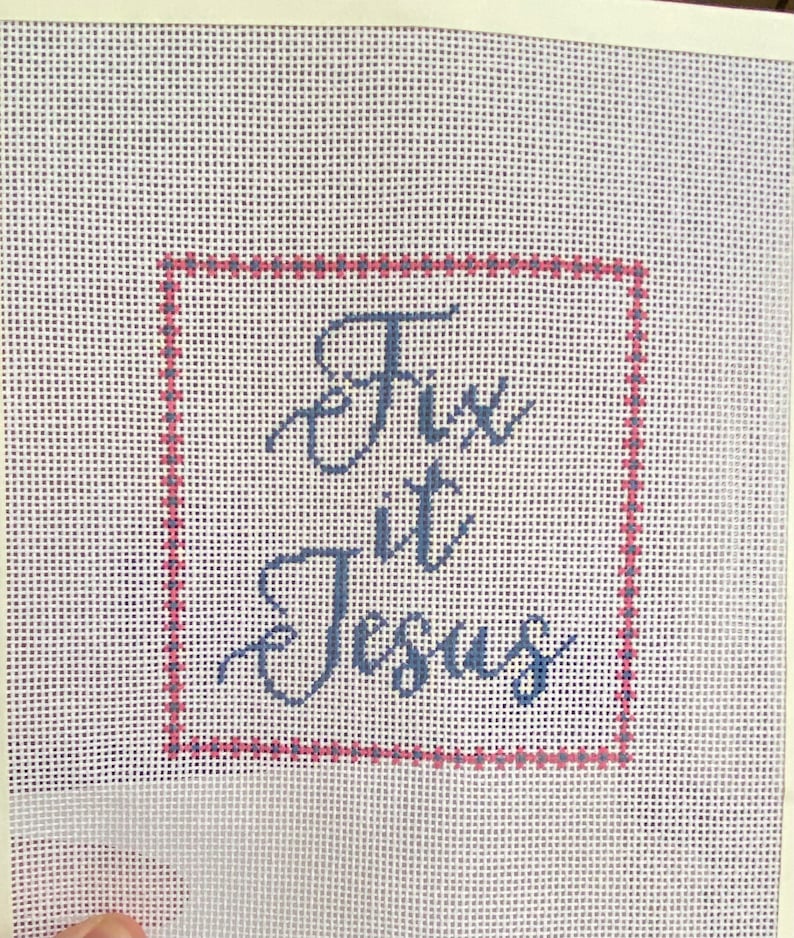 Needlepoint Canvas RHOA Quote fix It Jesus - Etsy