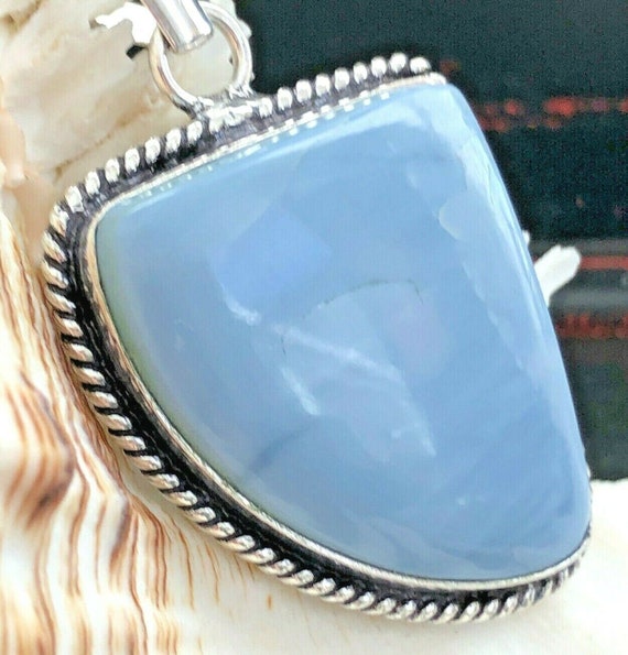 LARGE 2 Natural Oregon Owyhee Blue Opal Pendant Teardrop - Etsy