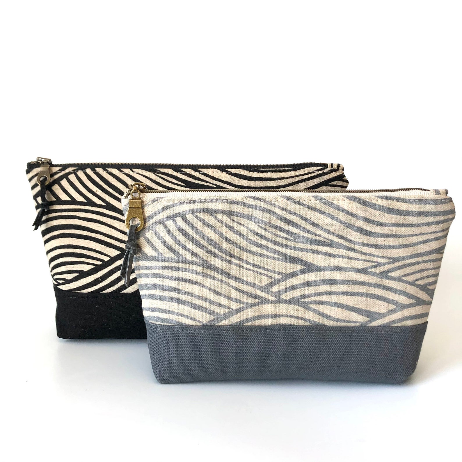 Japanese Zen Gray Zipper Pouch - Etsy