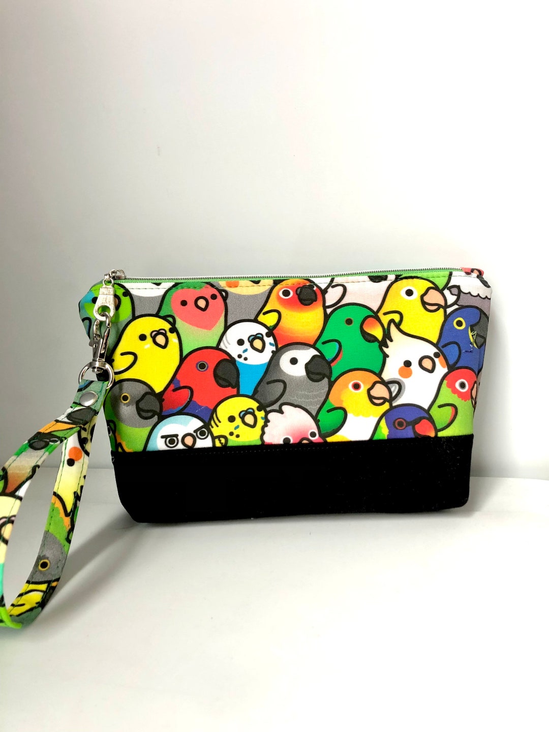 Colorful Birds Zipper Pouch With Wristlet - Etsy
