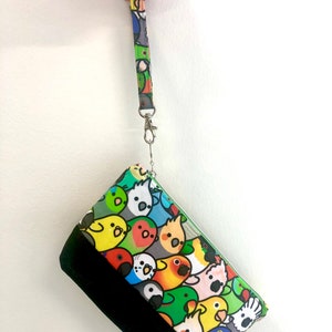Colorful Birds Zipper Pouch With Wristlet - Etsy
