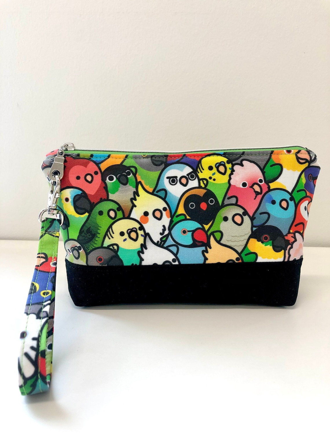 Colorful Birds Zipper Pouch With Wristlet - Etsy
