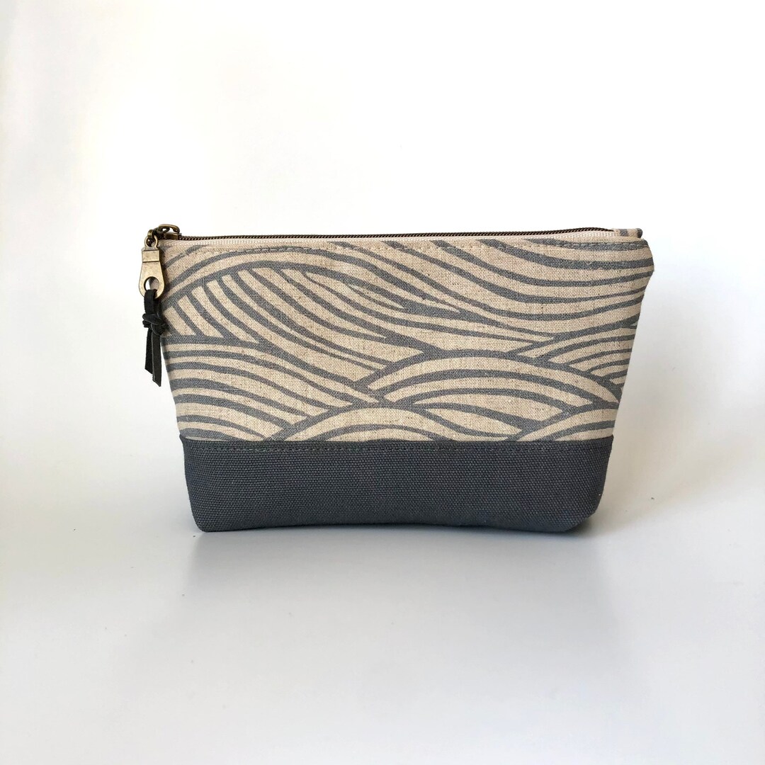 Japanese Zen Gray Zipper Pouch - Etsy