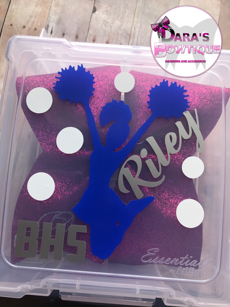Cheer Bow Box, Cheer Bow Holder, Bow Box, Cheerleading Bow Box, Hair ...