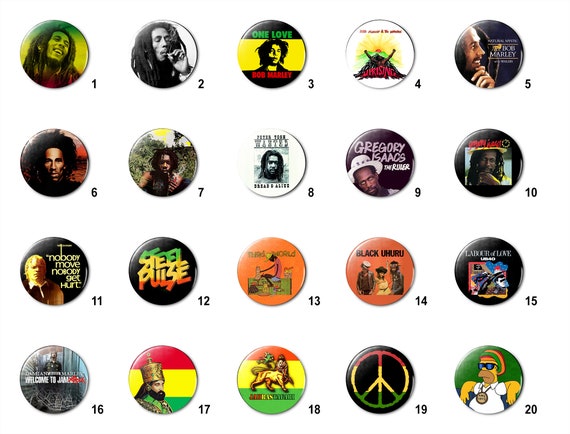 Reggae Pins Buttons Badge 1.25 inch / 32mm | Etsy