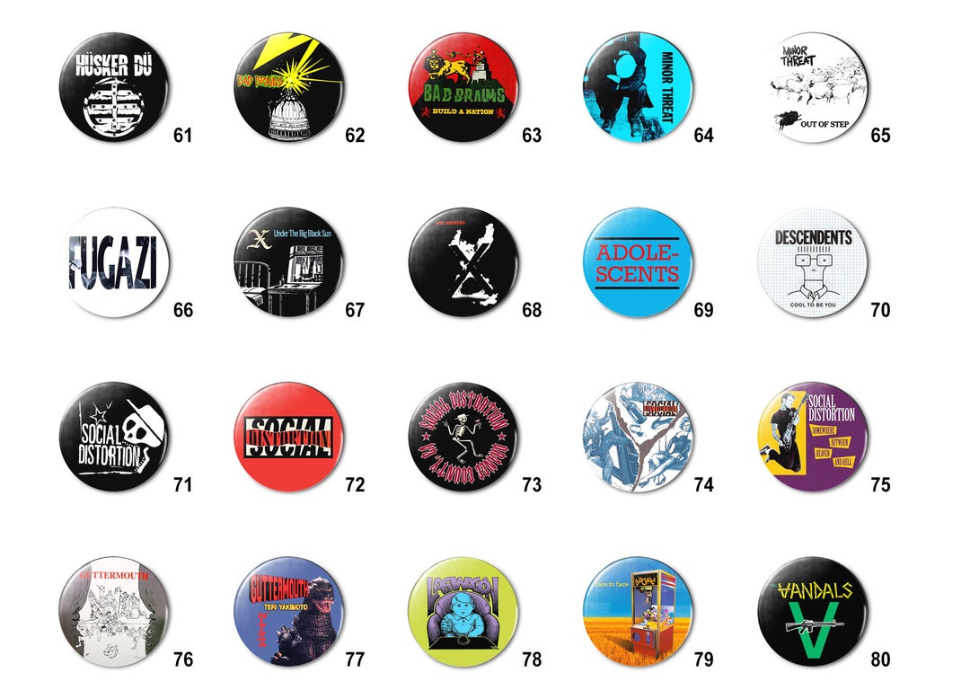 Punk Rock Hardcore (D) Pins Buttons (1.25 Inch / 32mm) - Etsy