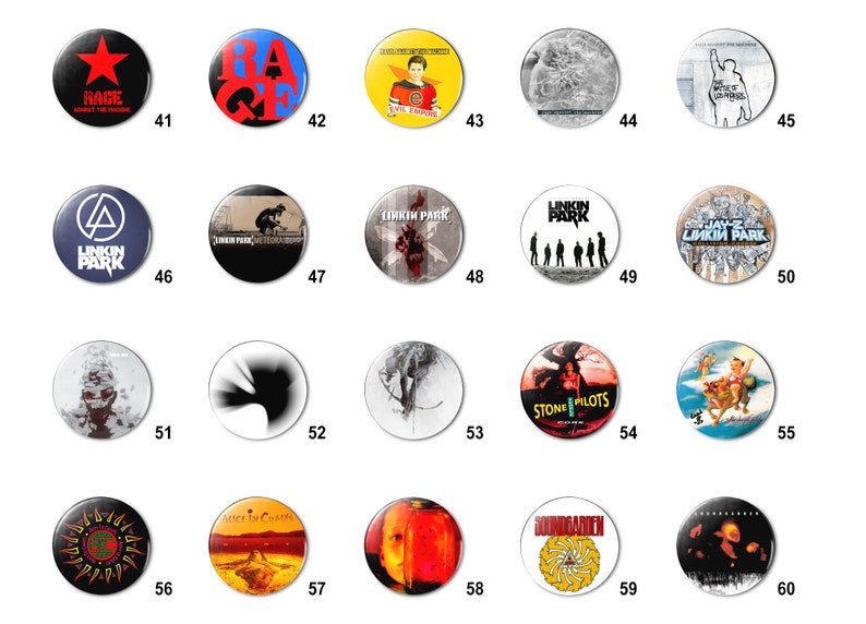 90's - 2K Indie Alt Rock (C) Pins Buttons (1.25 Inch / 32mm) - Etsy