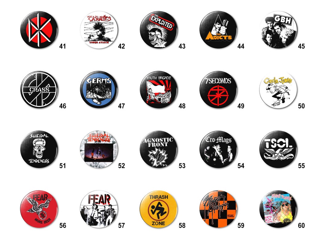 Punk Rock Hardcore C Pins Buttons 125 Inch 32mm Etsy