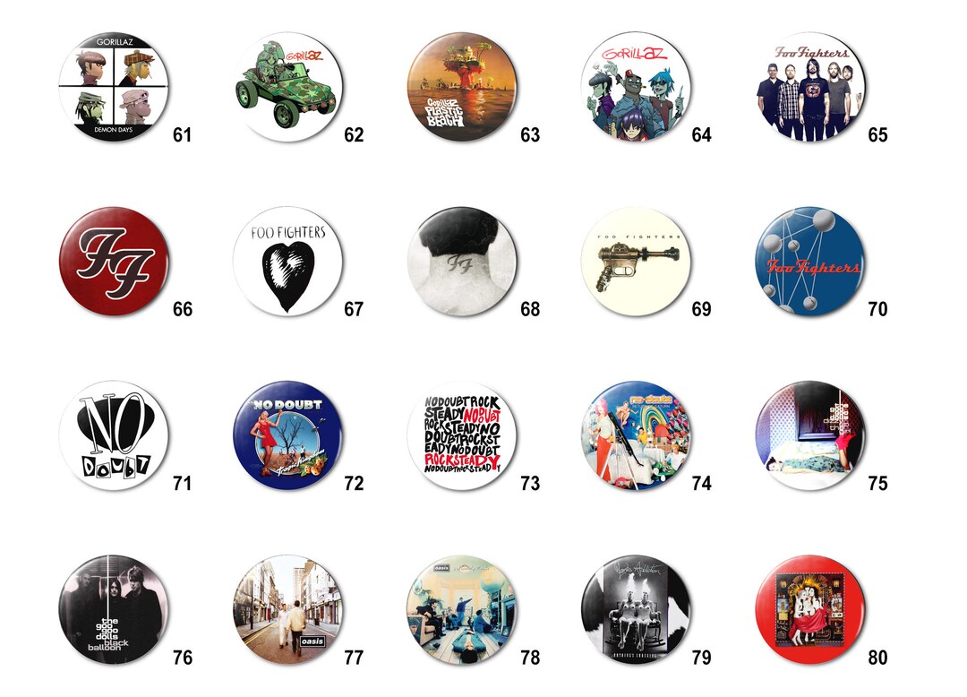 90's - 2K Indie Alt Rock (D) Pins Buttons (1.25 Inch / 32mm) - Etsy