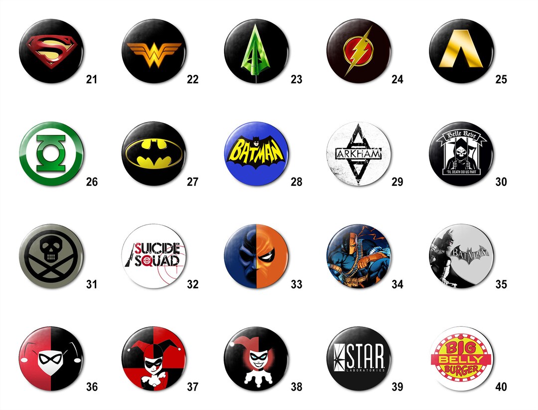 Comics / Superheros / Villains (B) Pins Buttons (1.25 Inch / 32mm) - Etsy