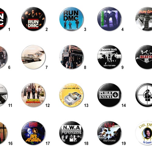 Hip Hop / Rap E Pins Buttons 1.25 Inch / 32mm | Etsy