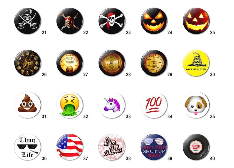 Miscellaneous Pins Buttons (B) (1.25 Inch / 32mm) - Etsy