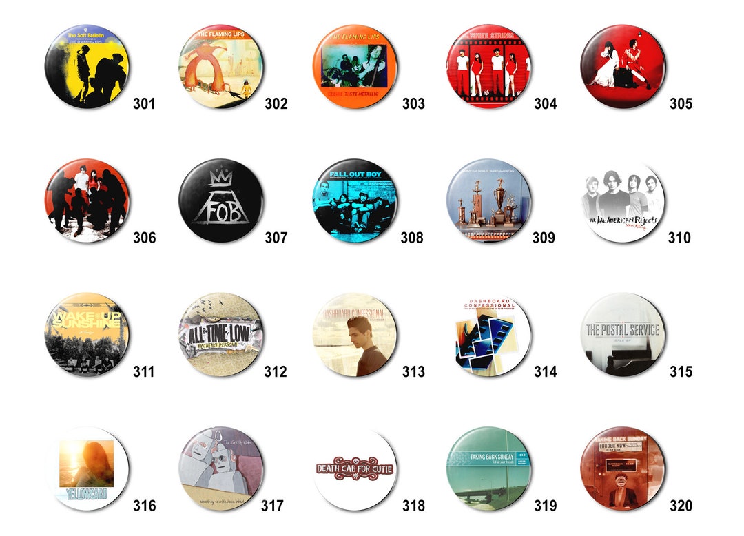 90's - 2K Indie Alt Rock (P) Pins Buttons (1.25 Inch / 32mm) - Etsy