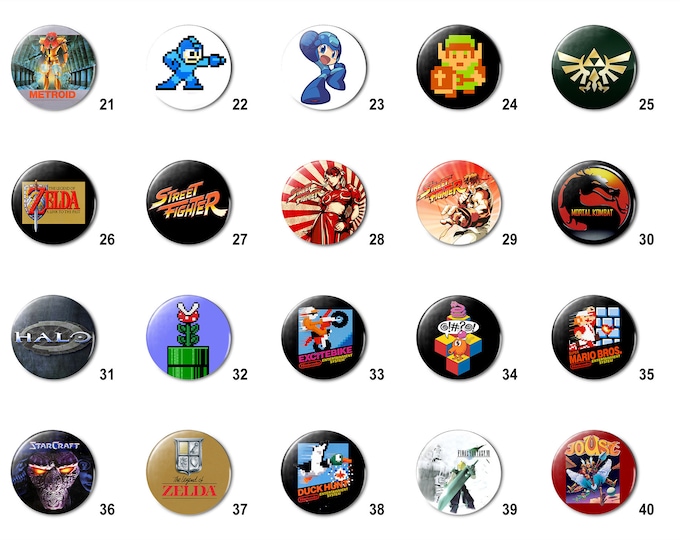 Video Game Pins Buttons Badge B 1.25 Inch / 32mm - Etsy