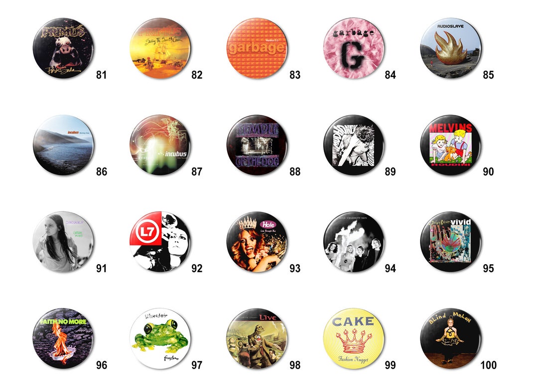 90's - 2K Indie Alt Rock (E) Pins Buttons (1.25 Inch / 32mm) - Etsy