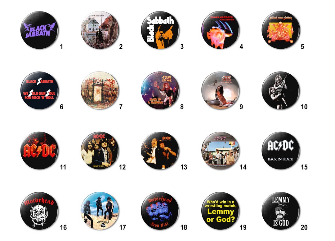Heavy Metal / Hard Rock (A) Pins Buttons (1.25 Inch / 32mm) - Etsy