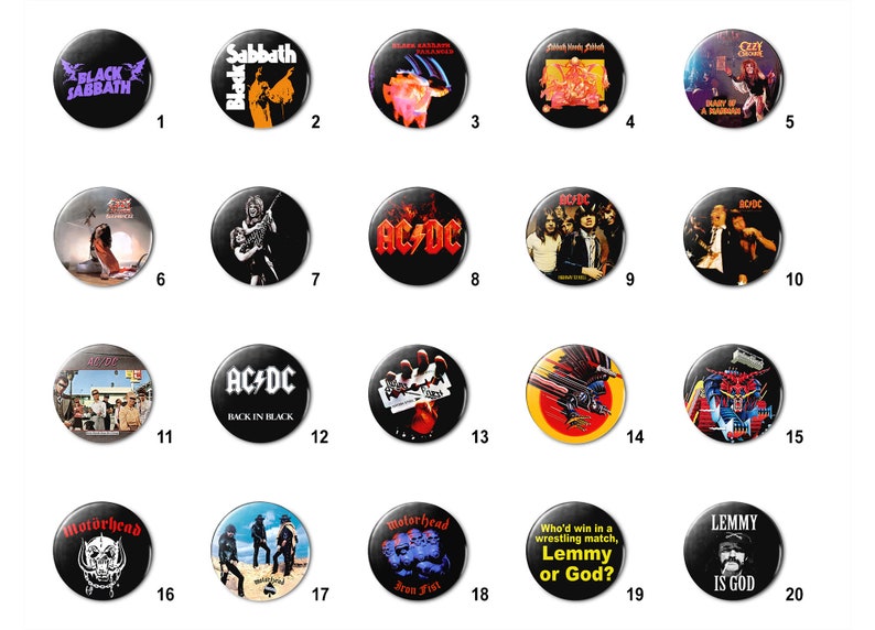 Heavy Metal / Hard Rock A Pins Buttons 1.25 inch / 32mm | Etsy