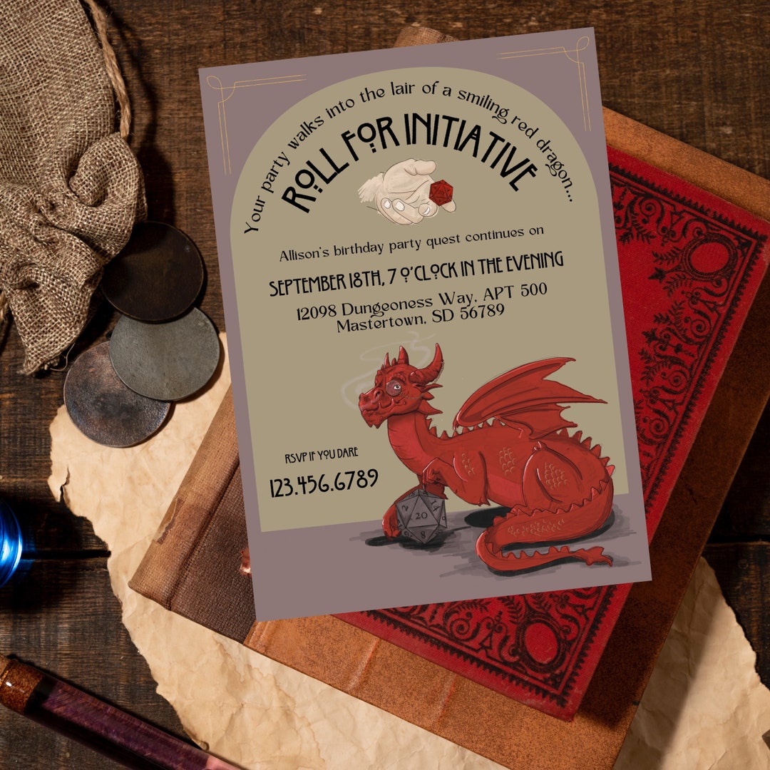 Dungeons and Dragons Party Invitation - Etsy