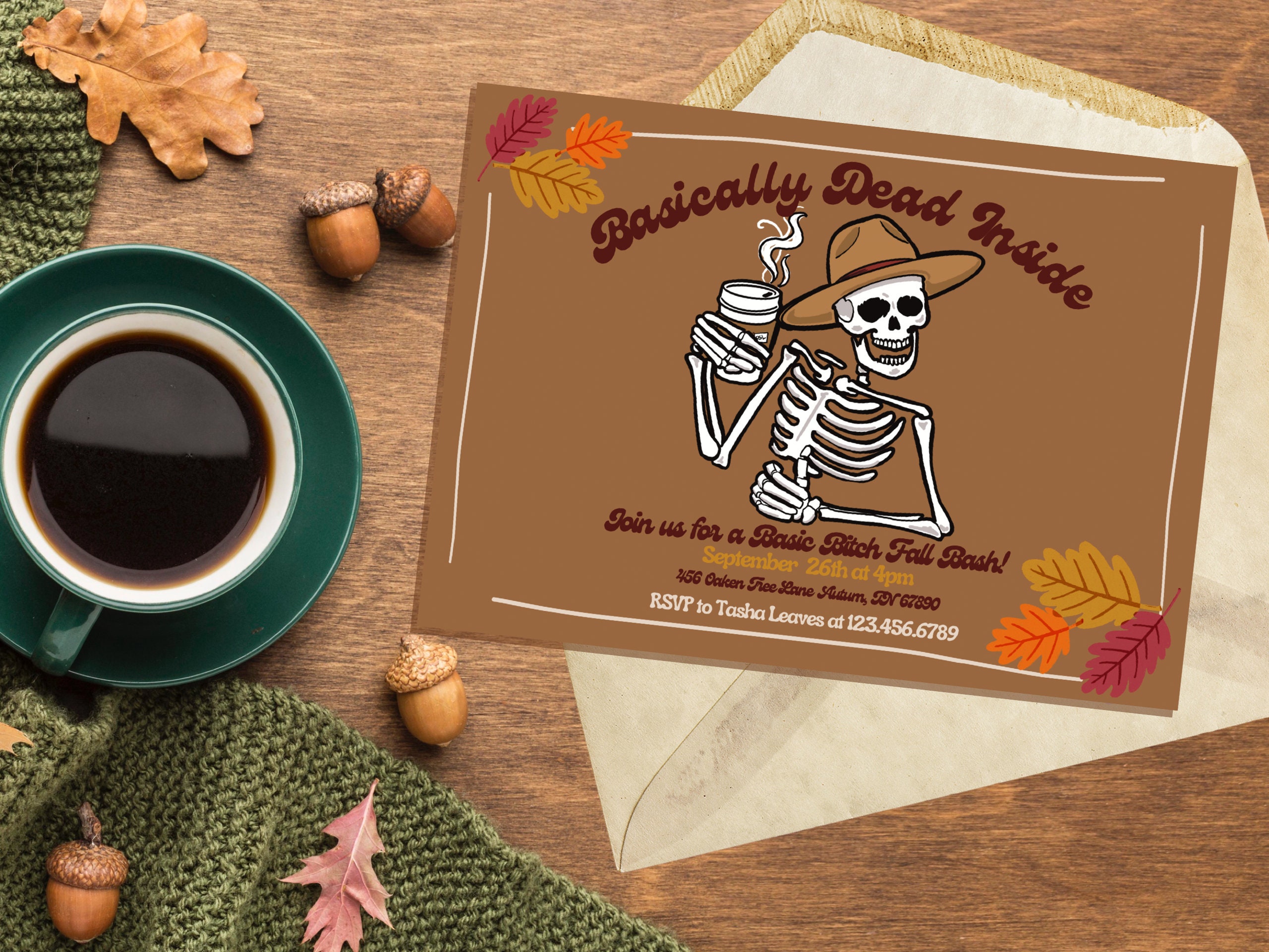 Basic Fall Girl Funny Digital Invitation - Etsy