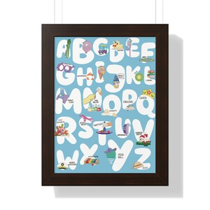 Bluey Inspired ABC / Alphabet Framed Vertical Poster - Etsy