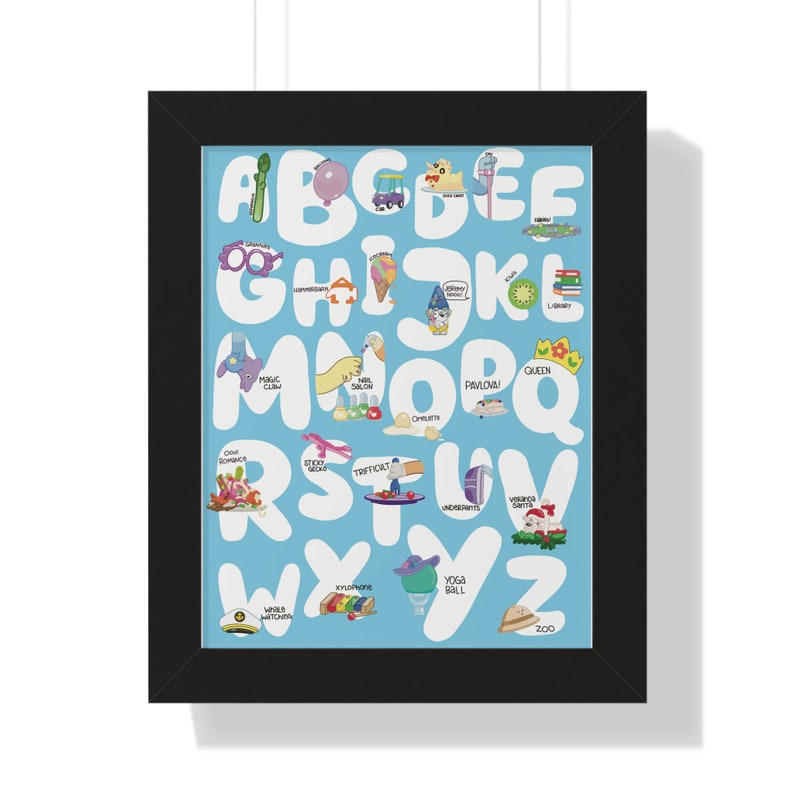 Bluey Inspired Alphabet Framed Vertical Poster - Etsy