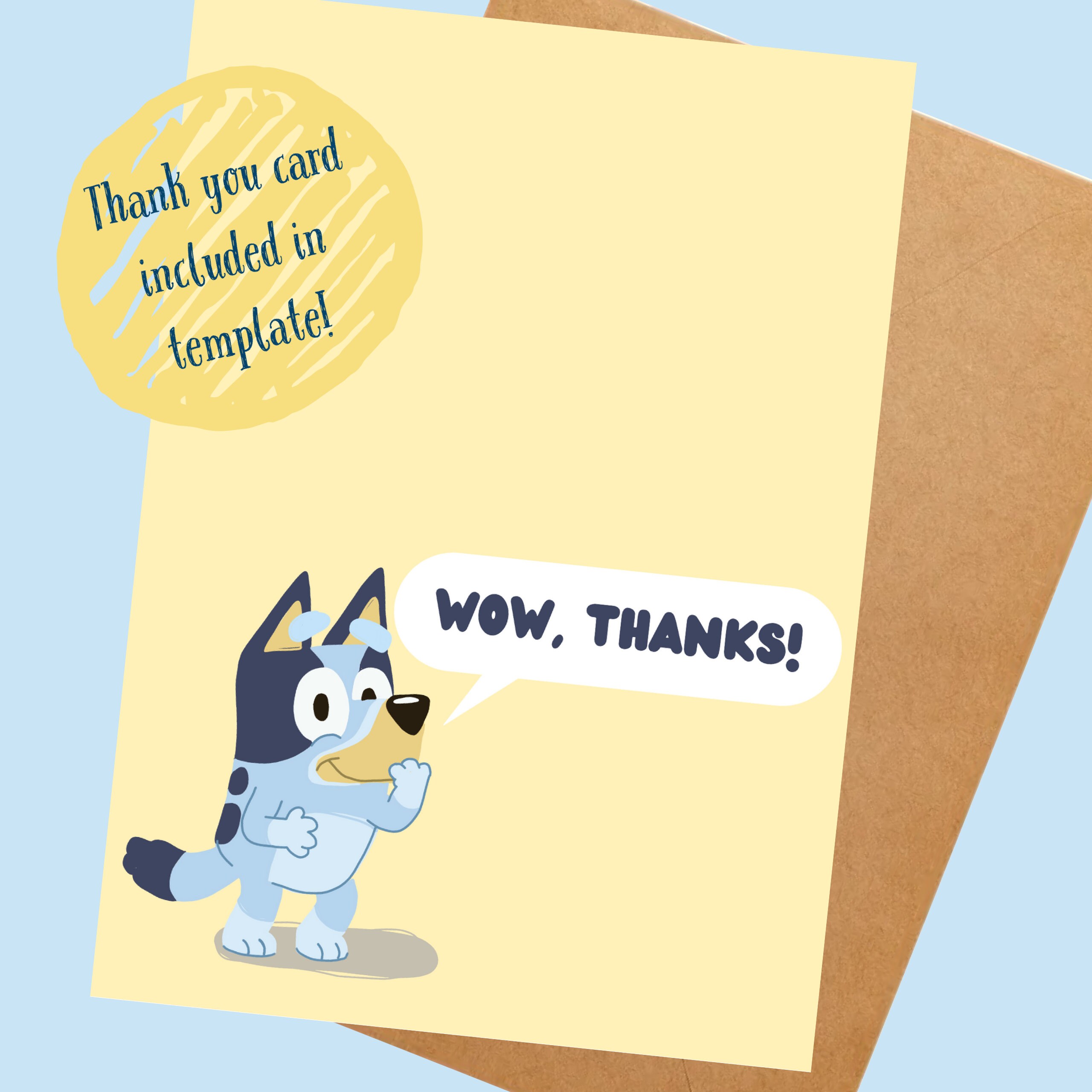 Blue Dog Cartoon Party Invitation - Etsy
