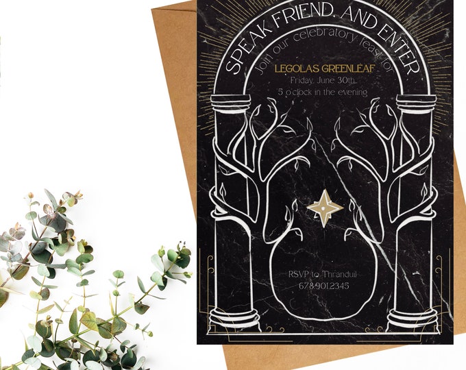 EDITABLE TEMPLATE Elven, Tolkien Inspired Wedding Invitation Collection ...