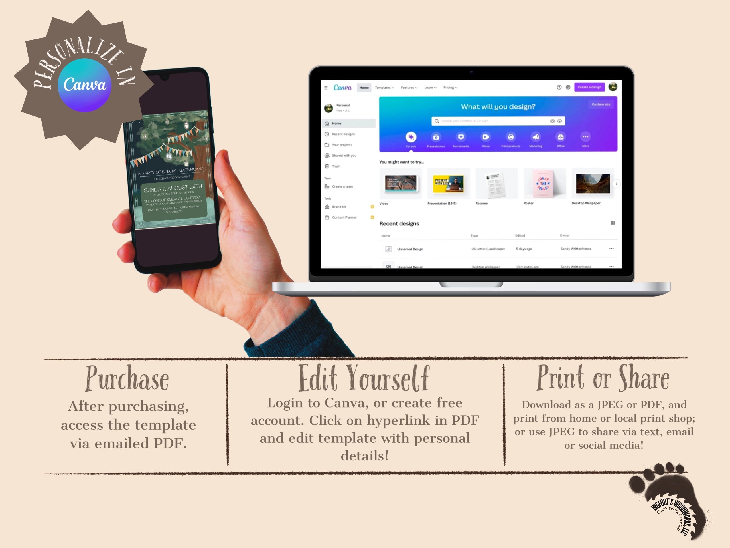 Hobbiton Party Tree Invitation - Etsy