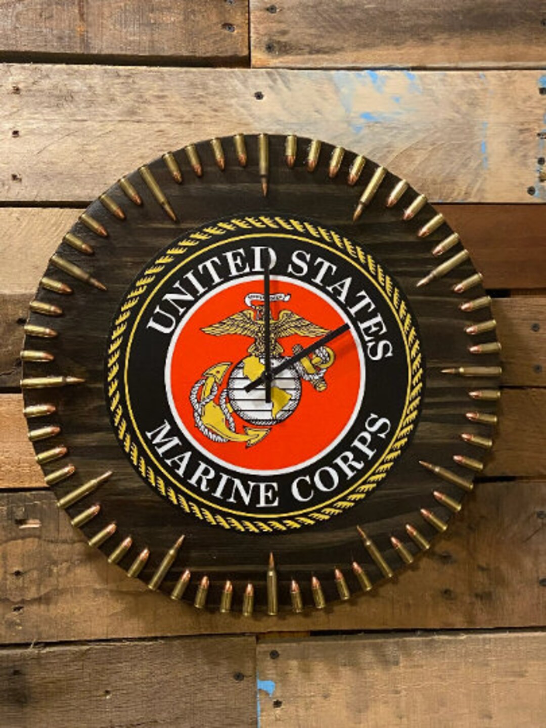 18 Marine Corps Clock // Rustic Clock // Armed Forces Clock // Military ...