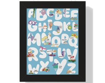 Bluey Inspired ABC / Alphabet Vertical Poster - Etsy