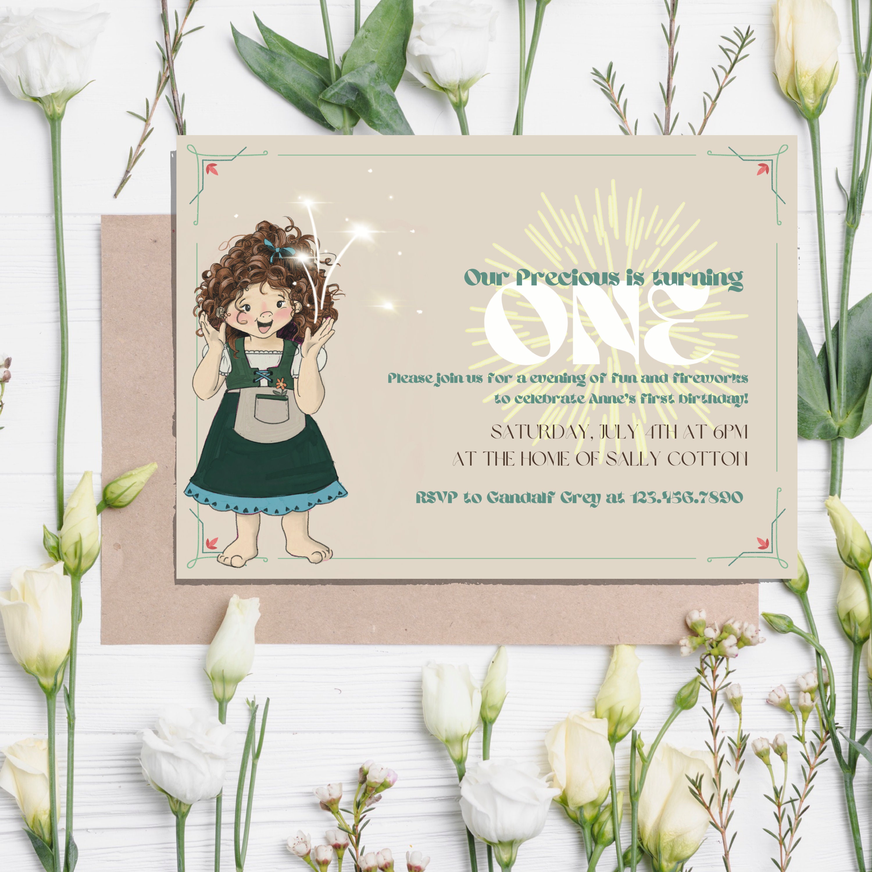 Hobbit Inspired Girl Party Invitation - Etsy