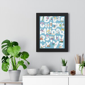 Bluey Inspired ABC / Alphabet Framed Vertical Poster - Etsy