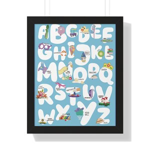 Bluey Inspired ABC / Alphabet Framed Vertical Poster - Etsy