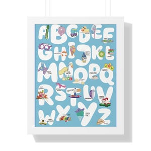 Bluey Inspired ABC / Alphabet Framed Vertical Poster - Etsy
