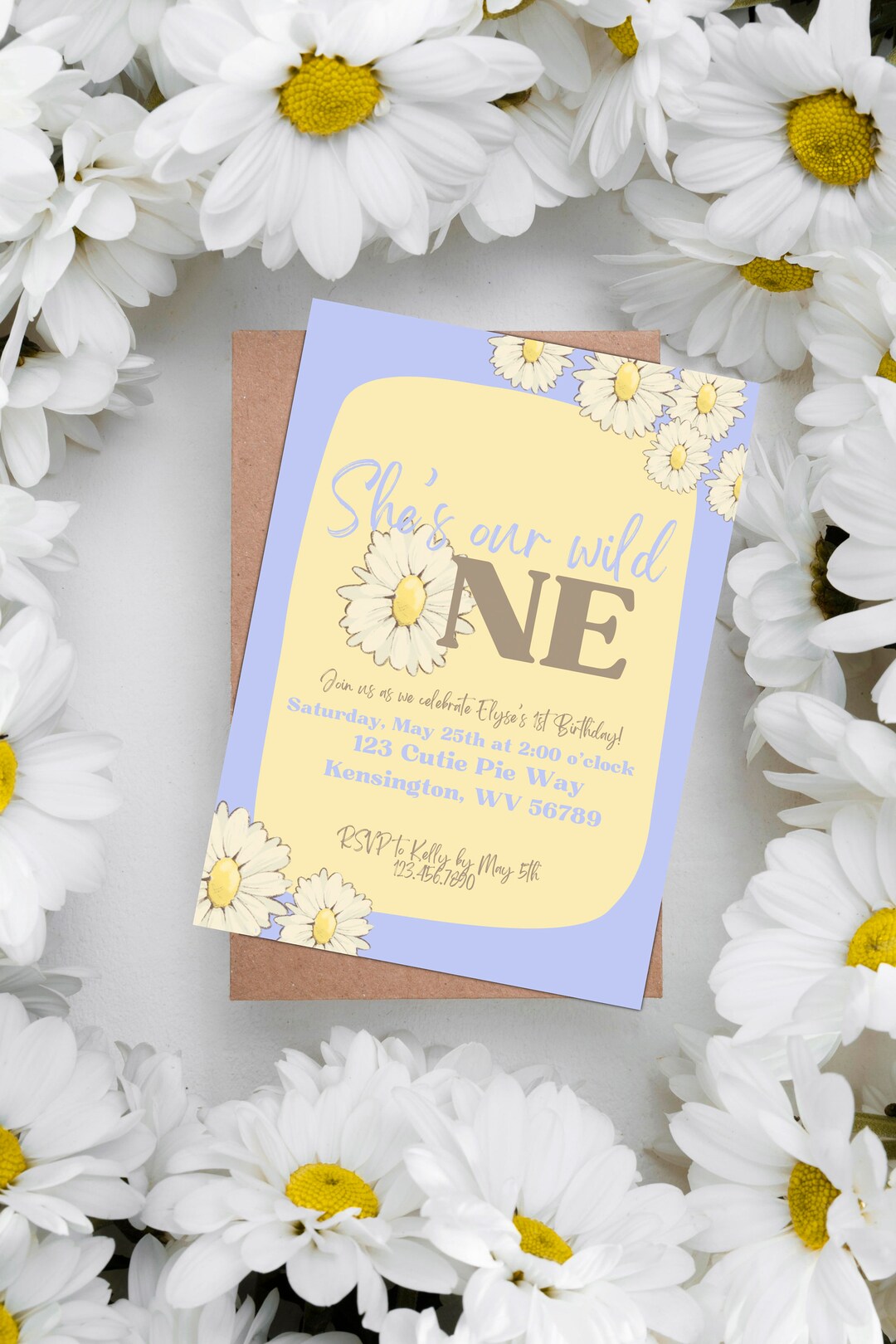 Daisy First Birthday Invitation - Etsy