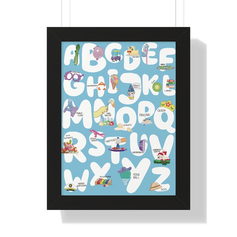 Bluey Inspired ABC / Alphabet Framed Vertical Poster - Etsy