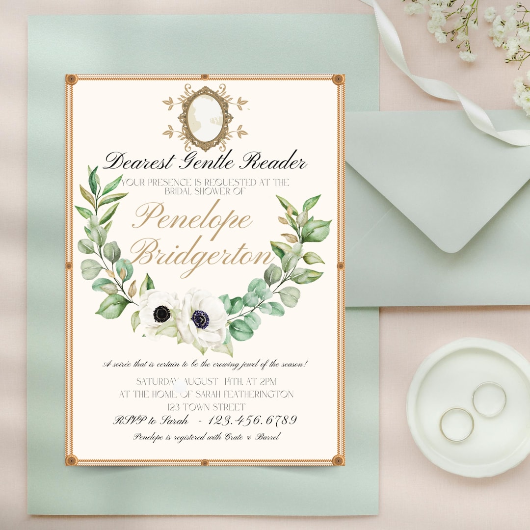 Bridgerton Inspired Bridal Shower Invitation - Etsy
