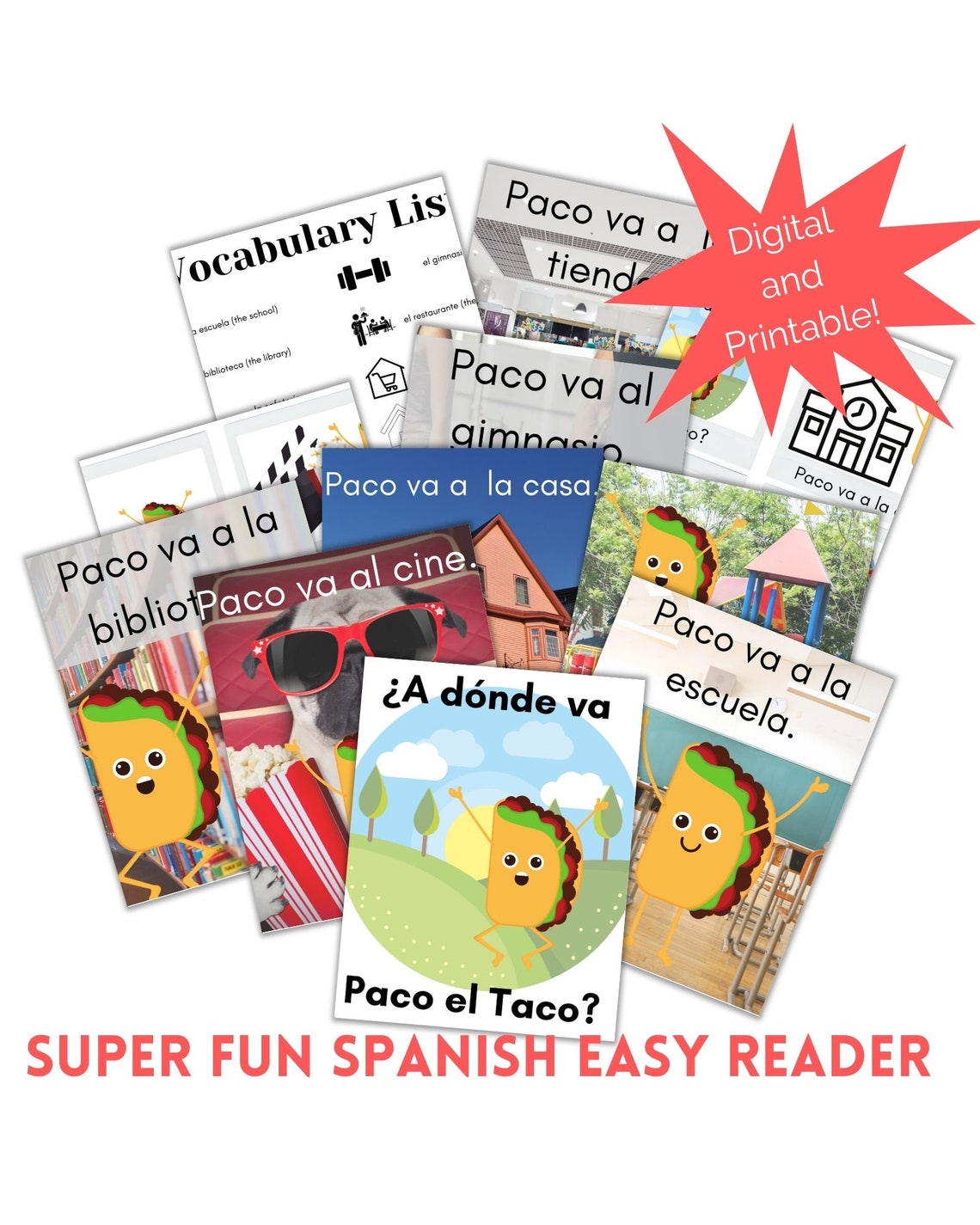 Location Vocabulary-spanish Easy Reader (lectura Facil-lugares) - Etsy