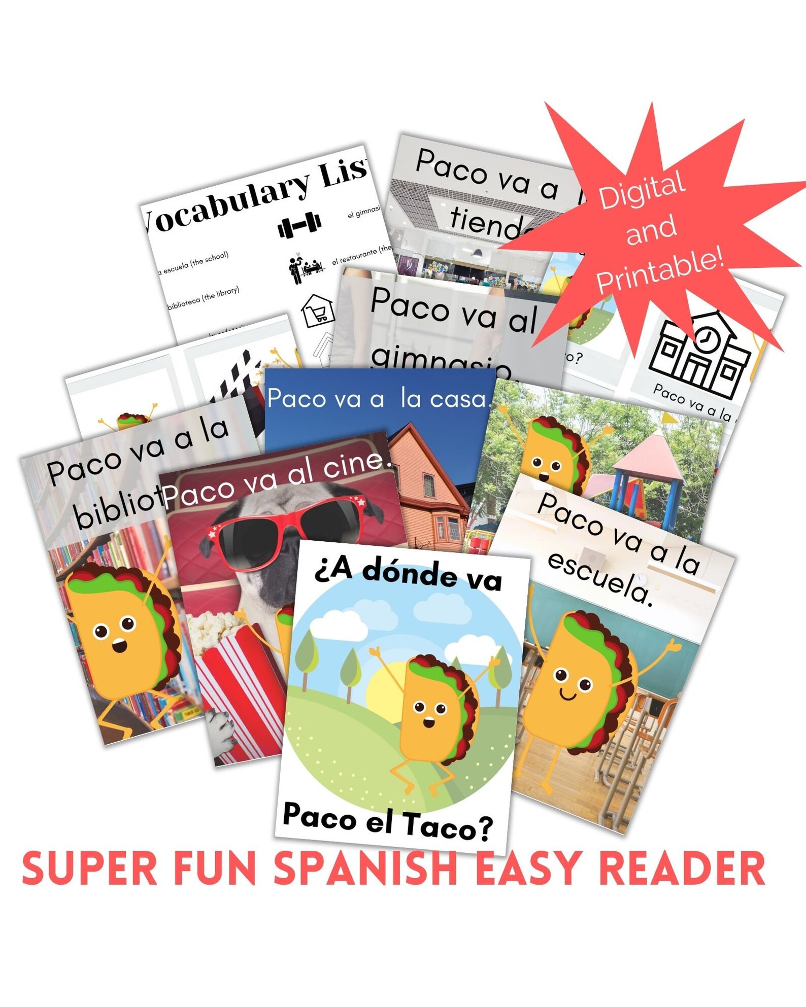 Location Vocabulary-spanish Easy Reader (lectura Facil-lugares) - Etsy