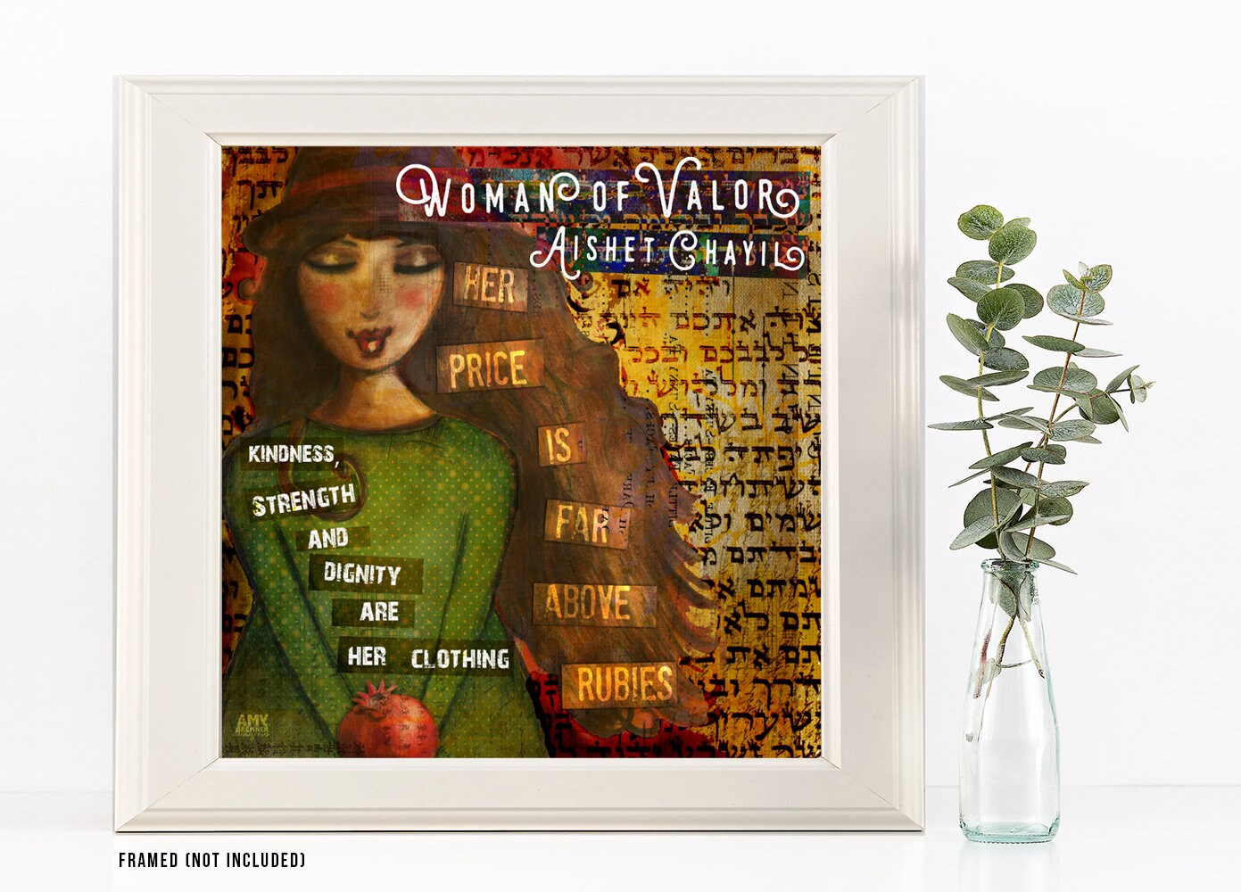 SISTER SANDRA Art Print Mixed Media Art Whimsical Girl Art Jewish Art ...