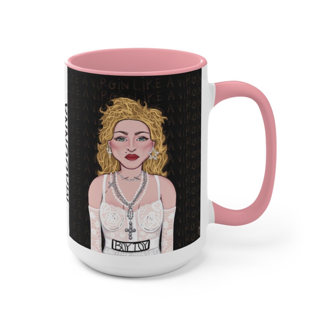 Like A Virgin Madge Madonna Two-tone Coffee Mugs, 15oz - Etsy