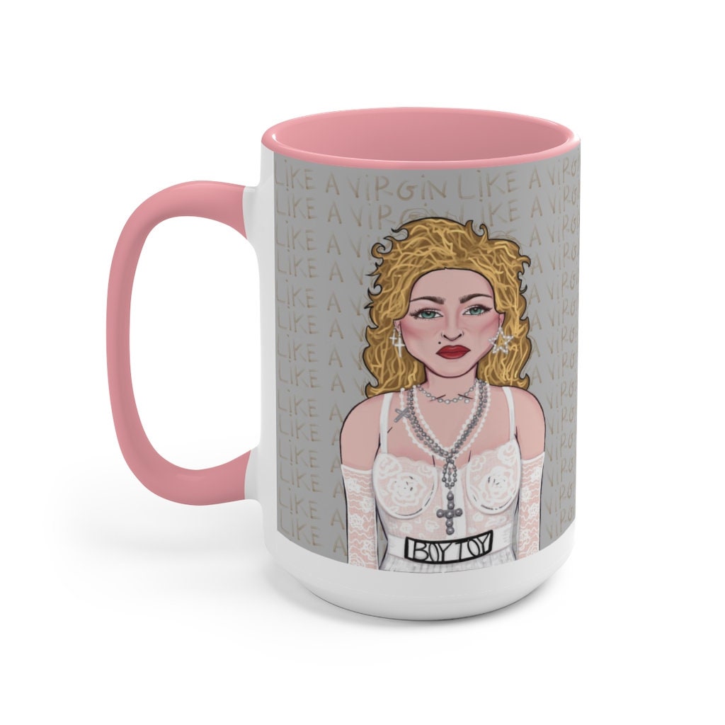 Like A Virgin Madge Madonna Two-tone Coffee Mugs, 15oz - Etsy