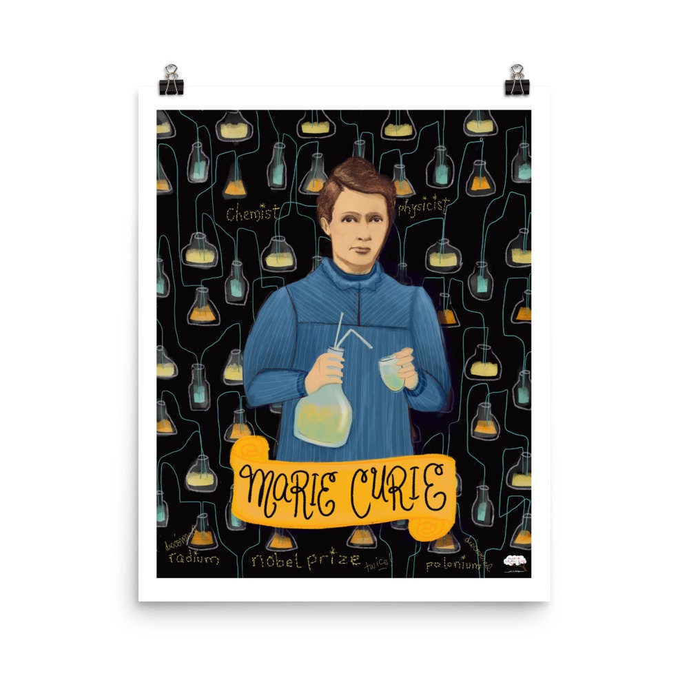 Female Girl Scientist Marie Curie Poster - Etsy