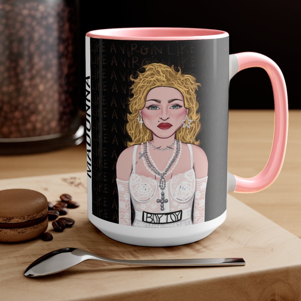 Like A Virgin Madge Madonna Two-tone Coffee Mugs, 15oz - Etsy