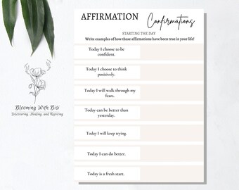 Self Care Morning Routine Printable Self Love Worksheet - Etsy