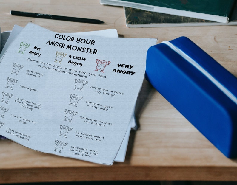 Fuzzy Monster Angry Monster Anger Management Worksheet - Etsy