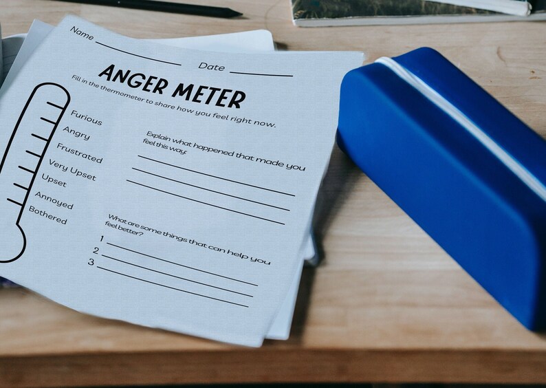 Anger Management Meter, Kids Activity, Mental Health Worksheet, Kids ...